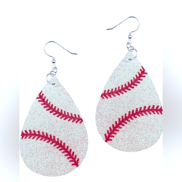 Jewelry | Snow White Sparkly Baseball Earrings | Poshmark